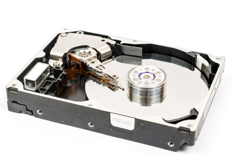 Disco Duro Aberto Do PC Isolado Sobre O Fundo Branco Foto de Stock ...