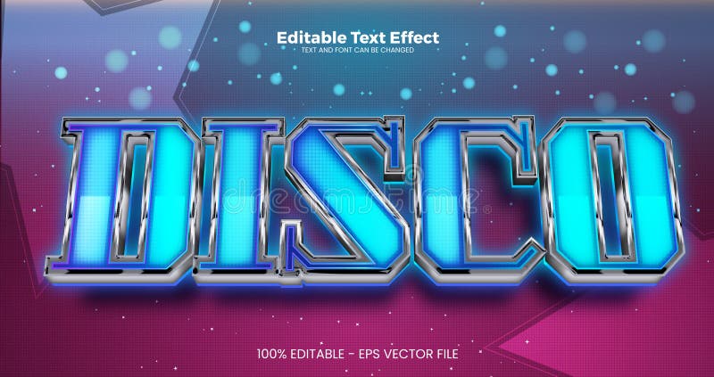 Disco Editable Text Effect in Modern Trend Style Stock Vector ...