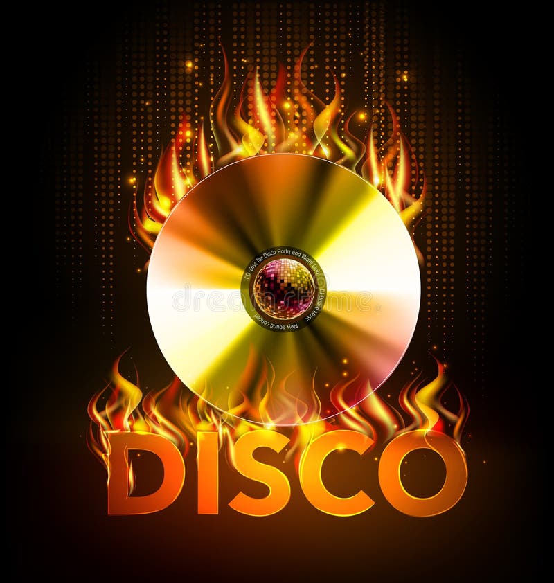 Disco Fire Background. Disck Stock Vector - Illustration of disck ...