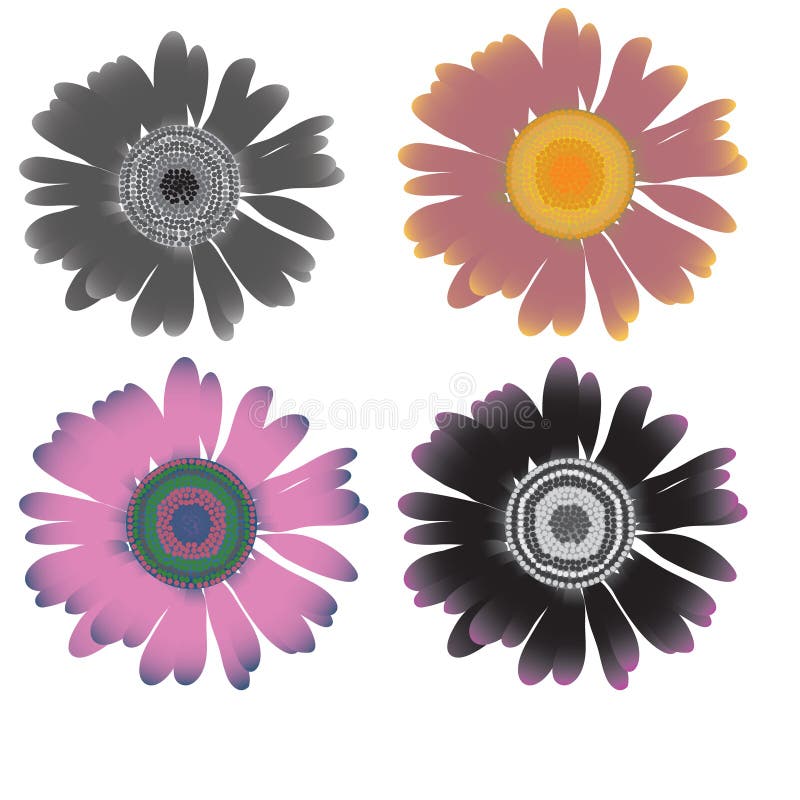 Disco flower stock vector. Illustration of white, pattern - 29600340