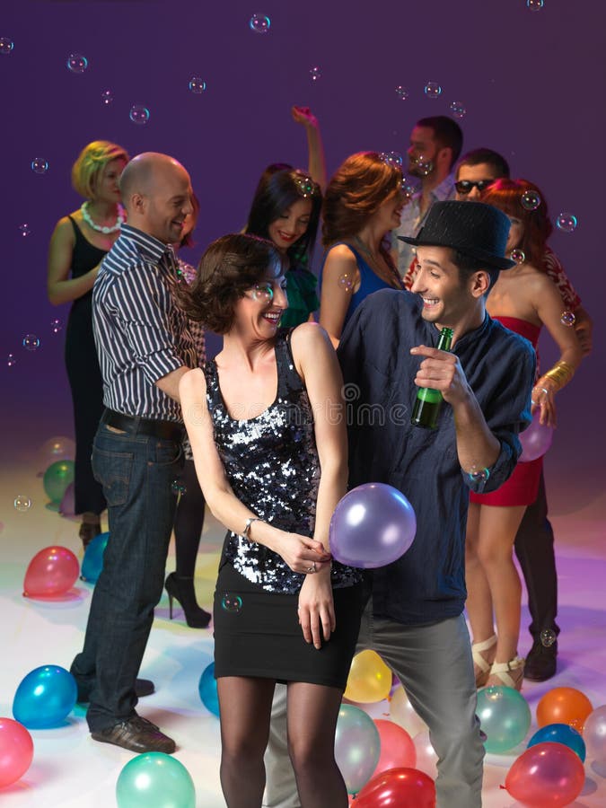 Disco Fun and Dance with Friends Stock Image - Image of club, beautiful ...