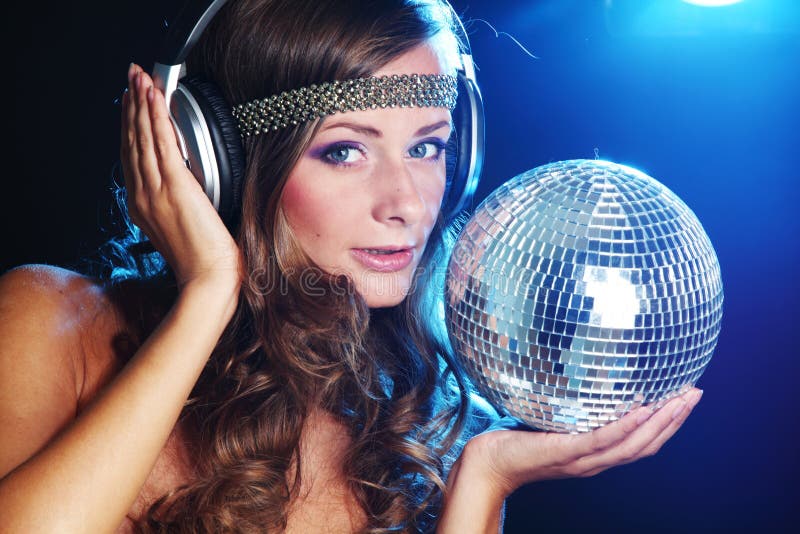 Disco girl stock image. Image of hair, mirror, dance - 28326547
