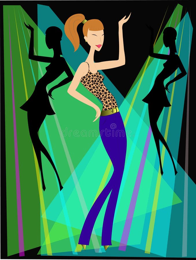 Disco And Dancing Girls Stock Illustration Illustration Of Light 1676927