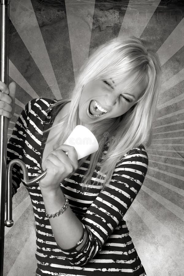 Disco Girl Crying and Singing Stock Photo - Image of fete, cute: 17929776