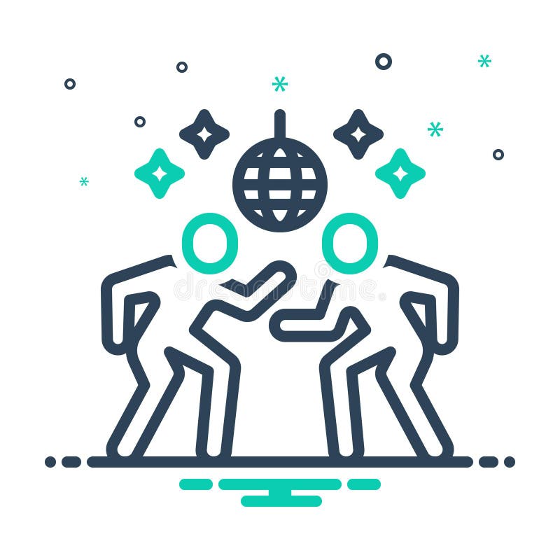 Mix Icon for Disco, Dance and Dancer Stock Vector - Illustration of ...