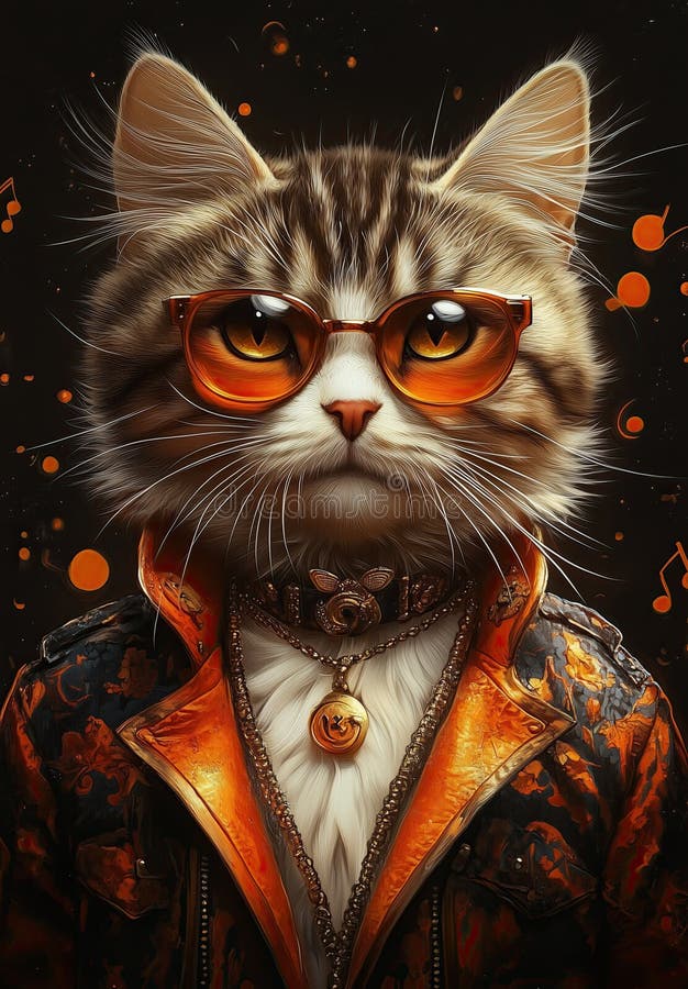 Disco King Cat Kitten Funky Music Character Stock Illustration ...