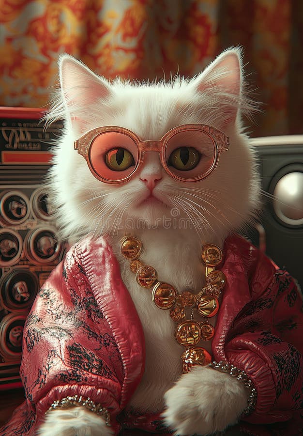 Disco King Cat Kitten Funky Music Character Stock Illustration ...