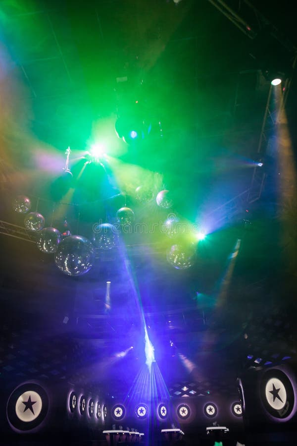 Disco Light Show, Stage Lights Stock Photo - Image of decoration, color ...