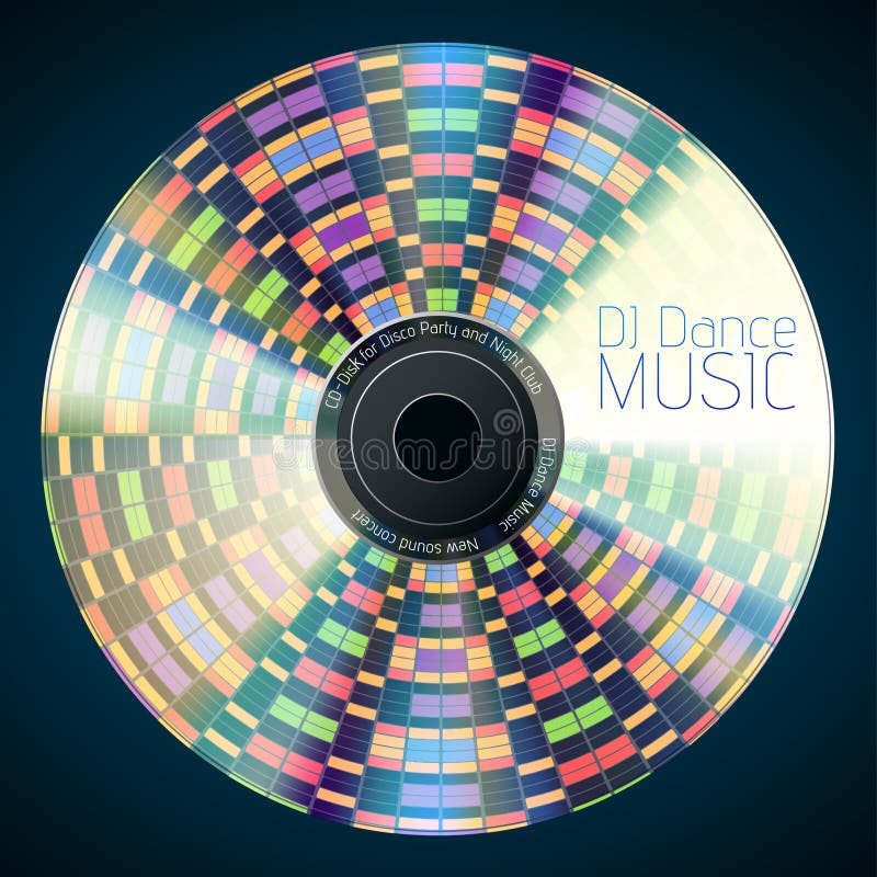 Disco Neon Abstract Background. Record or Disk Stock Vector ...