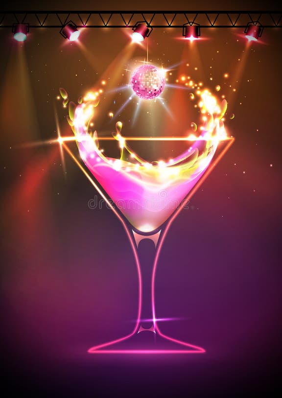 Disco Neon Cocktail Background Stock Illustrations – 1,271 Disco Neon ...