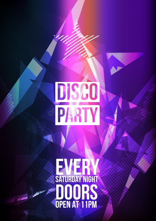 Disco Party Poster Background Template - Vector Illustration Stock ...