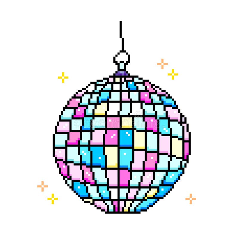 Disco Ball Pixel Art Vector Illustration Stock Vector - Illustration of ...