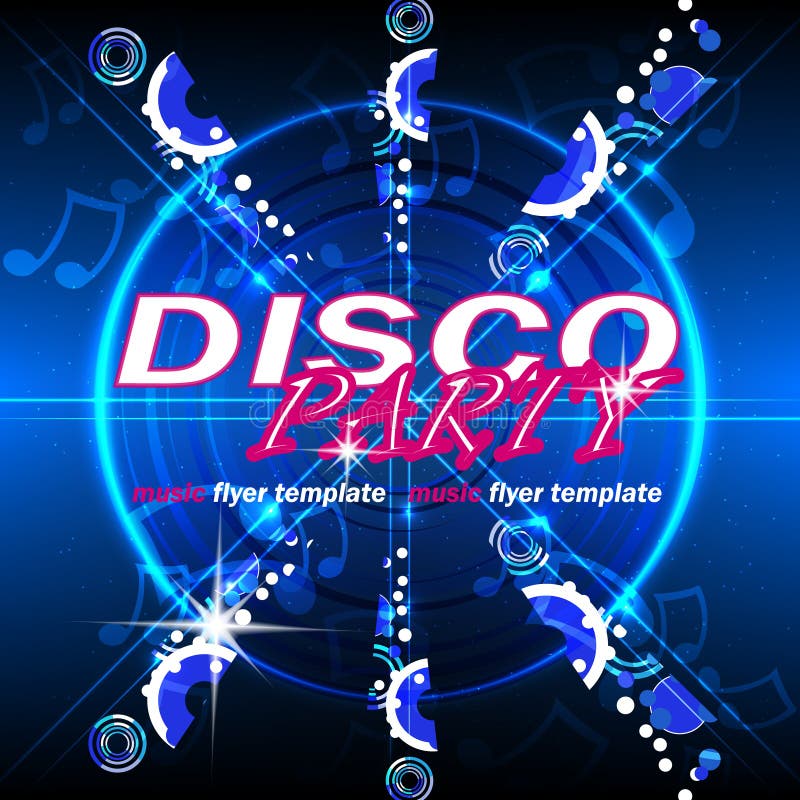 Disco party flyer template stock vector. Illustration of entertainment ...