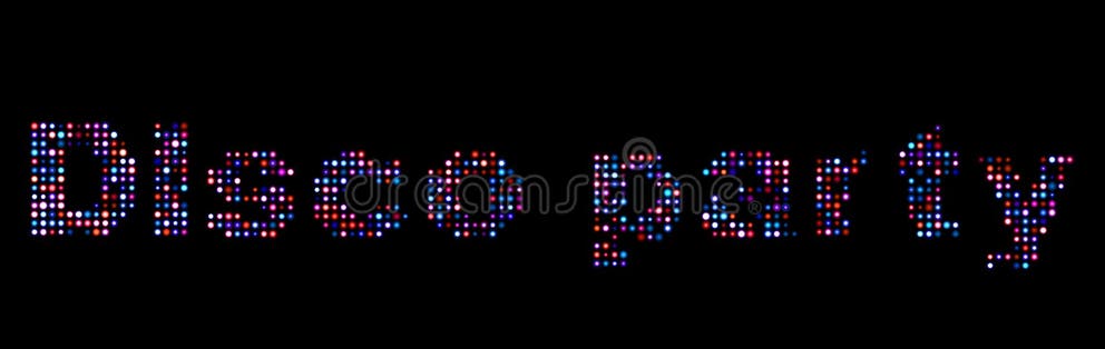 Disco party led text stock illustration. Illustration of bulbs - 173013448
