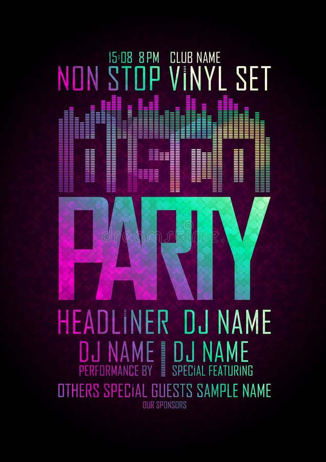 Non stop party poster. stock vector. Illustration of club - 52867701