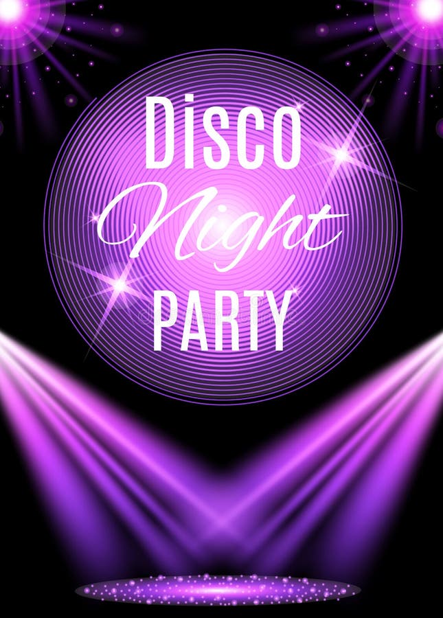Disco Party Poster Template with Shining Element. Stock Vector ...