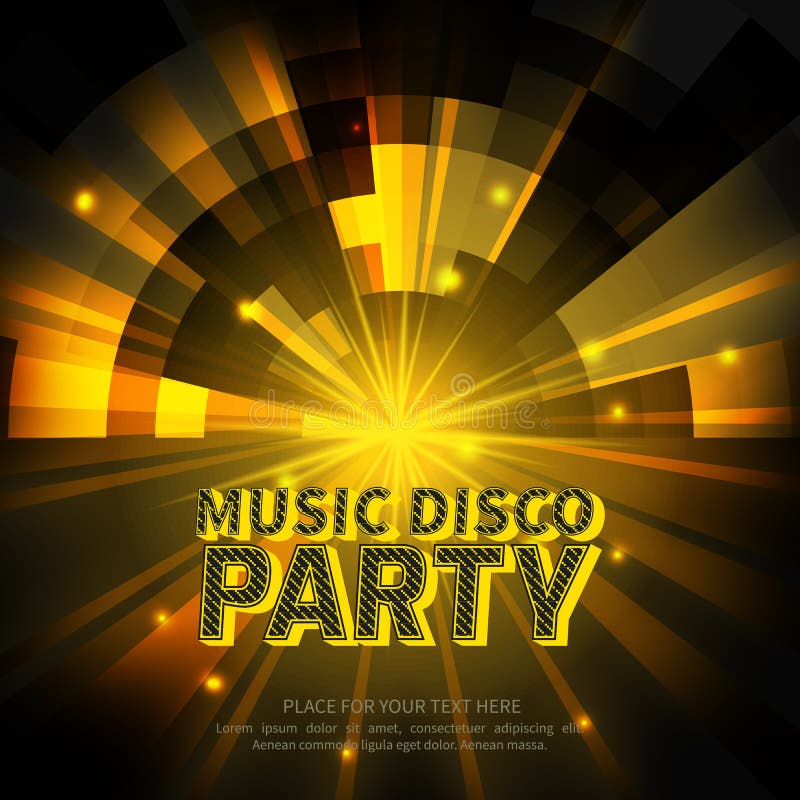 Disco party poster stock vector. Illustration of disco - 63145125