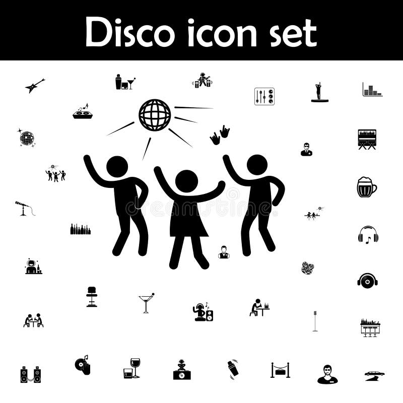 Disco Party Silhouette Icon. Disco Icons Universal Set for Web and ...