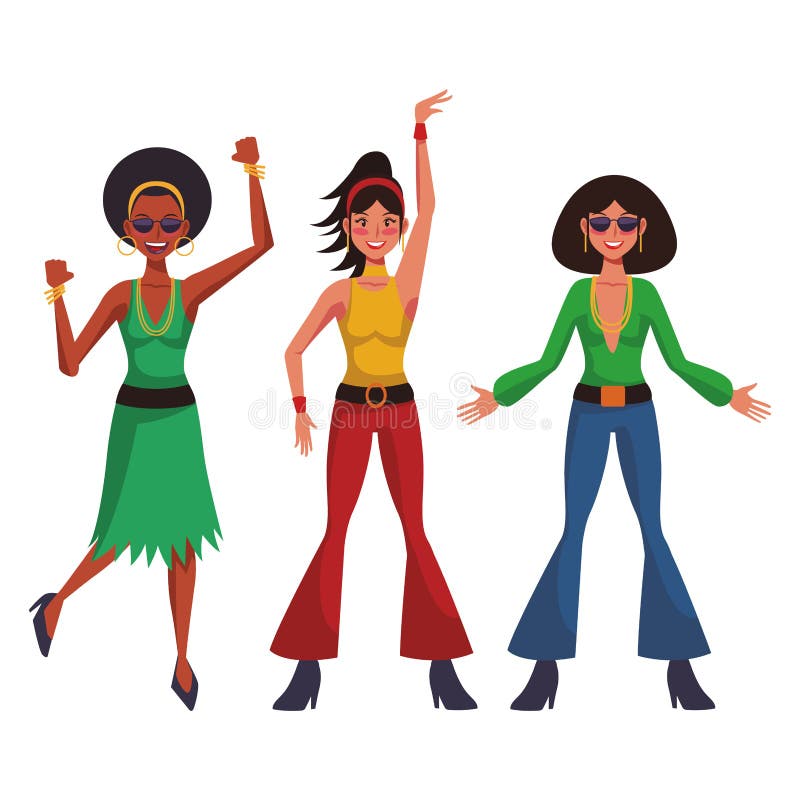 Disco people cartoon stock vector. Illustration of fans - 135025715