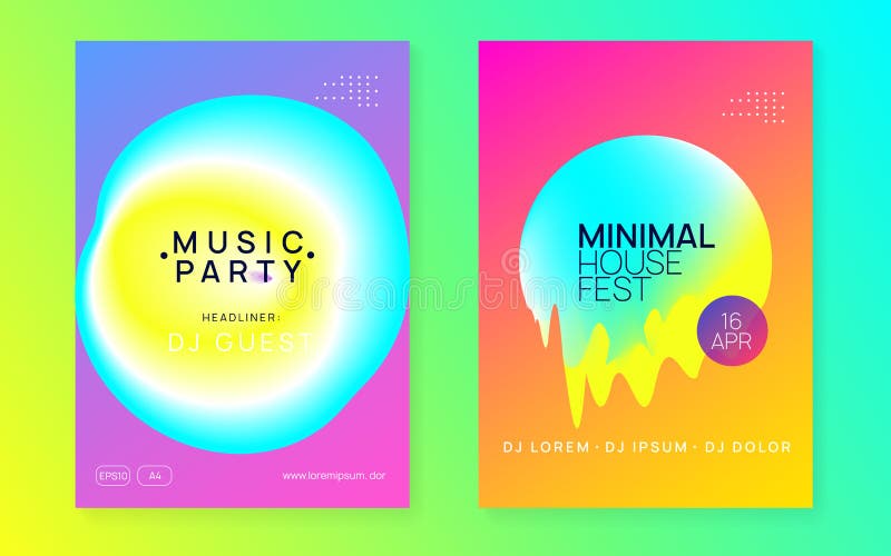 Disco Poster. Linear Electronic Party Stock Vector - Illustration of ...