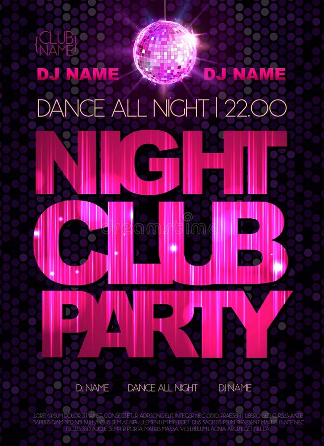 Disco Poster. Night Club Dance Stock Vector - Illustration of spot ...