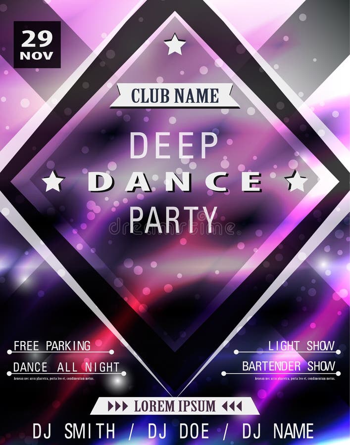 Disco poster template stock vector. Illustration of deep - 91853026