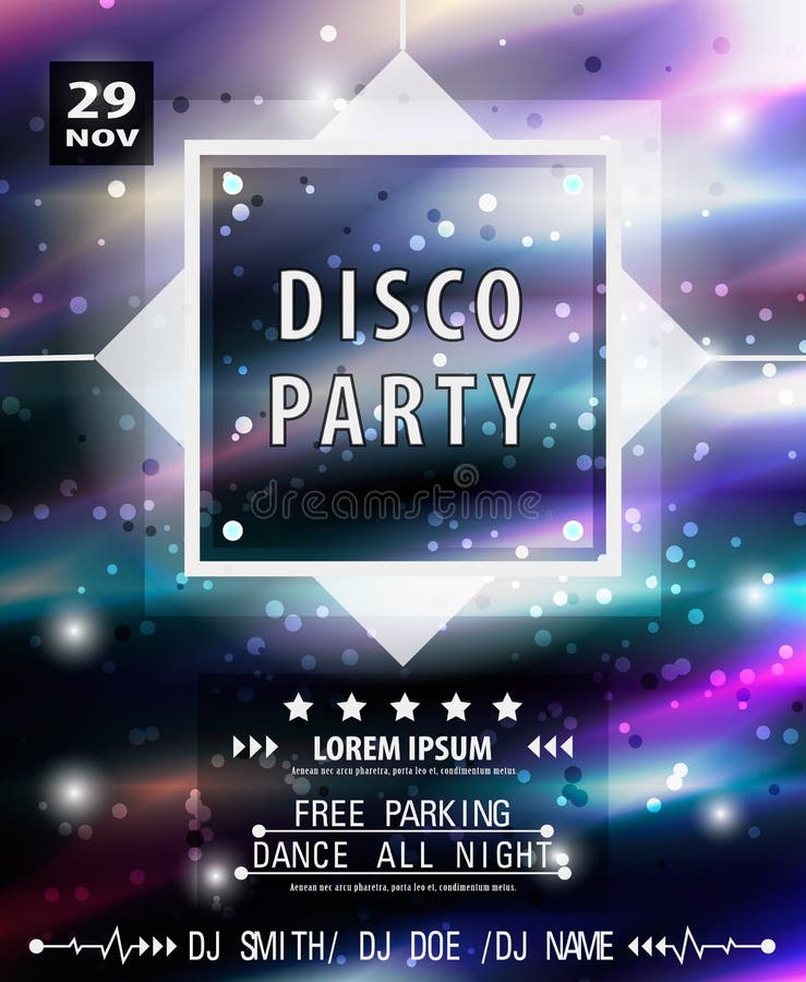 Disco poster template stock vector. Illustration of gradient - 91853295