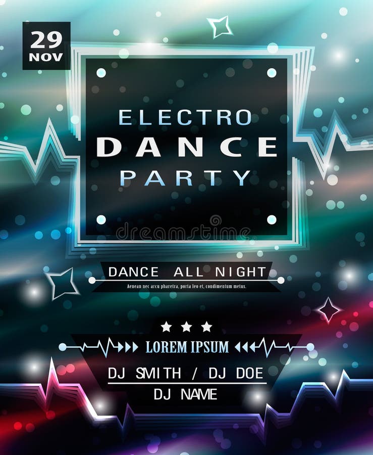 Disco poster template stock illustration. Illustration of invitation ...