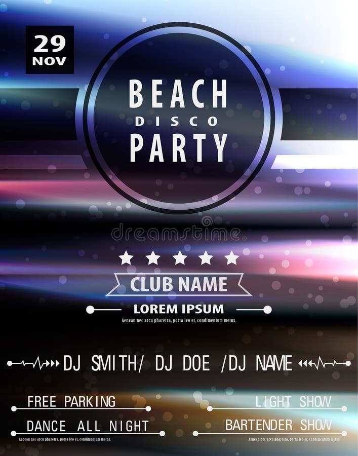 Disco poster template stock vector. Illustration of gradient - 91853295