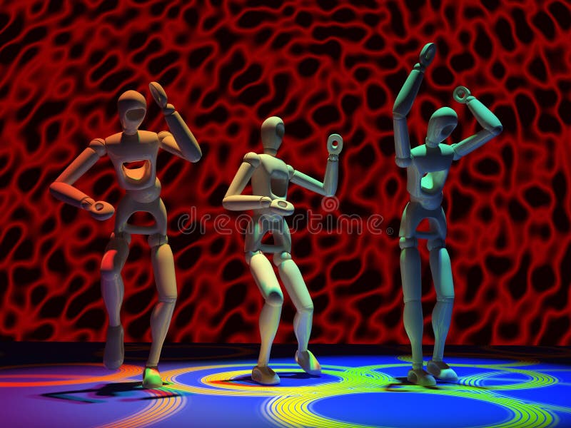 Disco robots stock illustration. Illustration of robots - 1425634