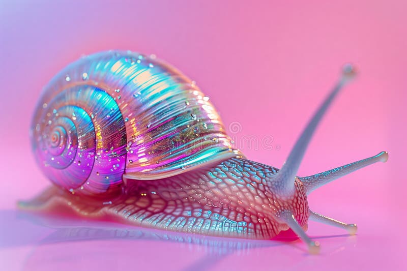 Disco Snail with Holographic Shell Stock Illustration - Illustration of ...