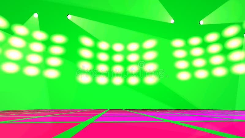 Disco Stage with Lights on Green Screen Stock Video - Video of ...