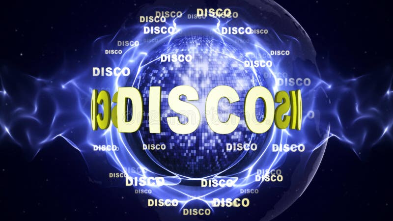 DISCO Text Around Disco Ball, Background, Computer Graphics, Stock ...