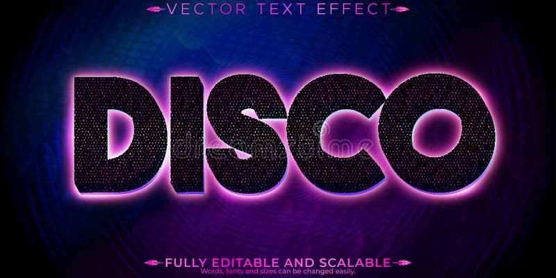 Disco Text Effect, Editable Music and Party Text Style Stock Vector ...