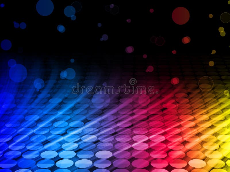 Disco Waves on Black Background Stock Vector - Illustration of fractal ...