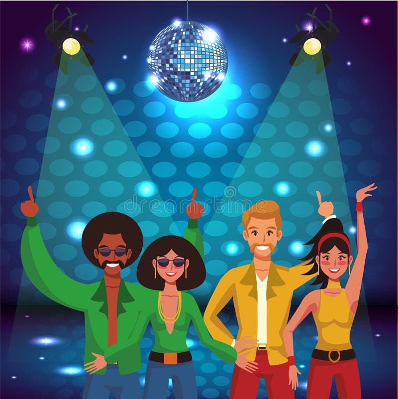 People and disco cartoons stock vector. Illustration of afro - 121058230