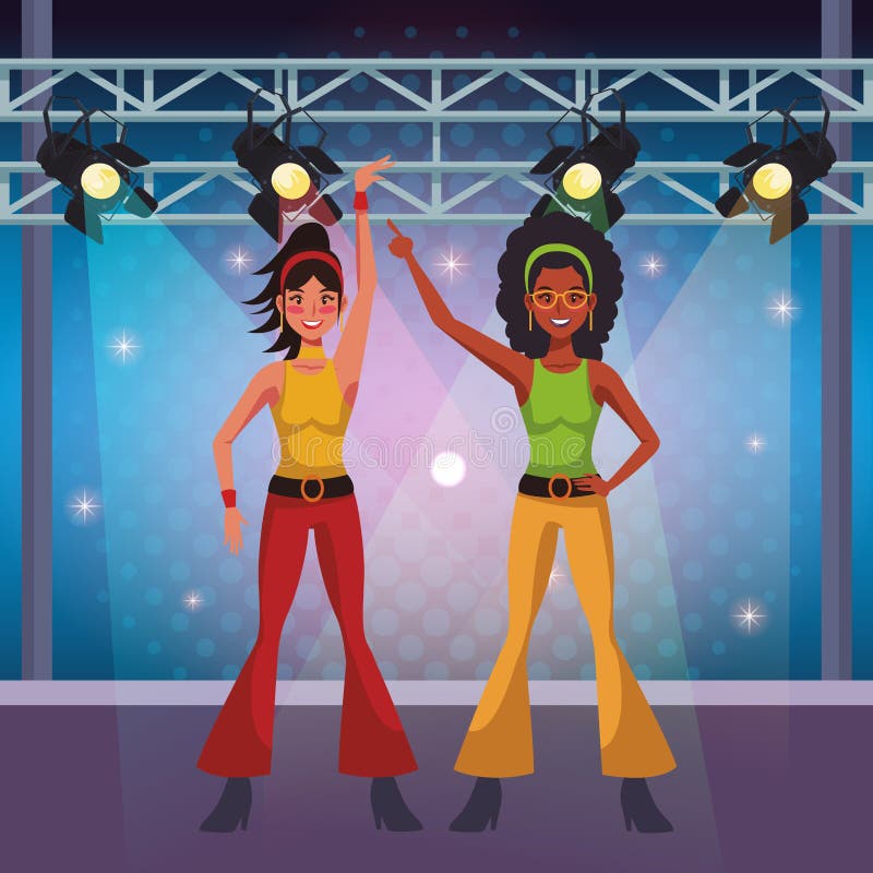 People Dancing Disco Cartoons Stock Vector - Illustration of vector ...