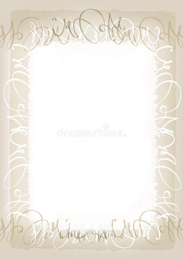 Discoloured List with Elements of Calligraphy Stock Illustration ...