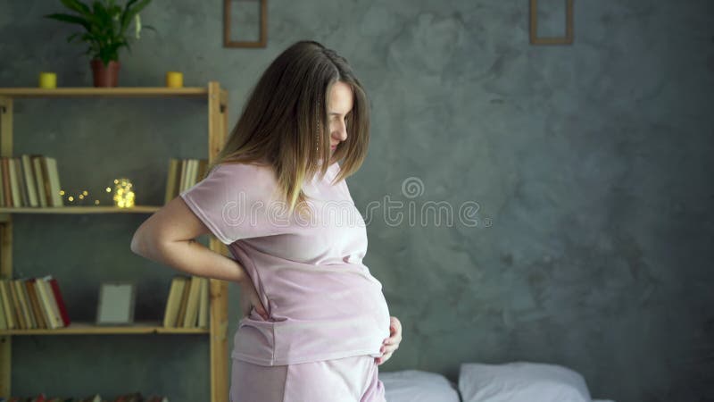 Beautiful Pregnant Woman Touching Her Lovely Belly Stock Image Image