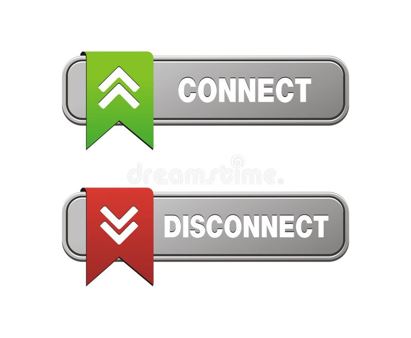 Disconnect Connect Button Sets Stock Illustration - Illustration of ...