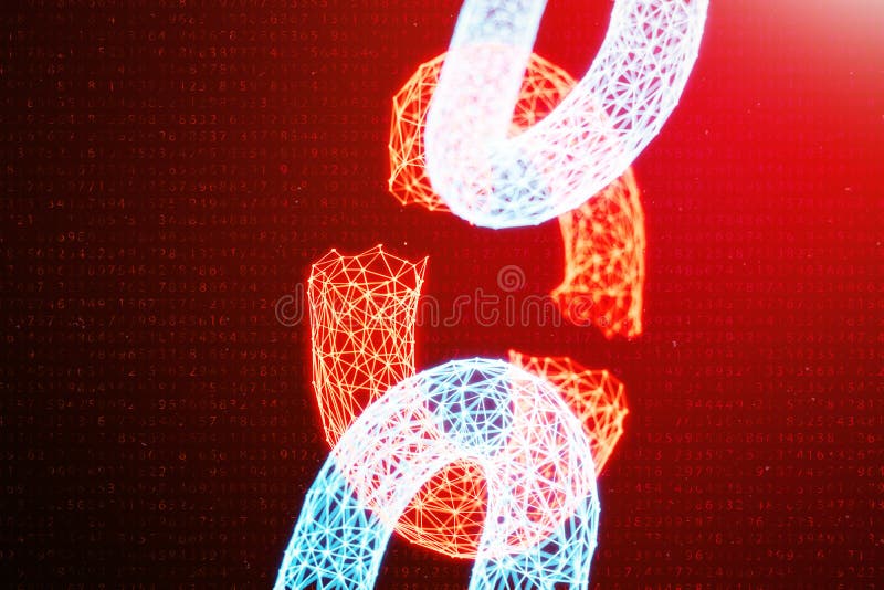 Disconnected, Broken Chain, Digital Block Chain Technology ...