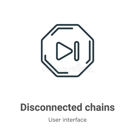 Disconnected Chains Outline Vector Icon. Thin Line Black Disconnected ...