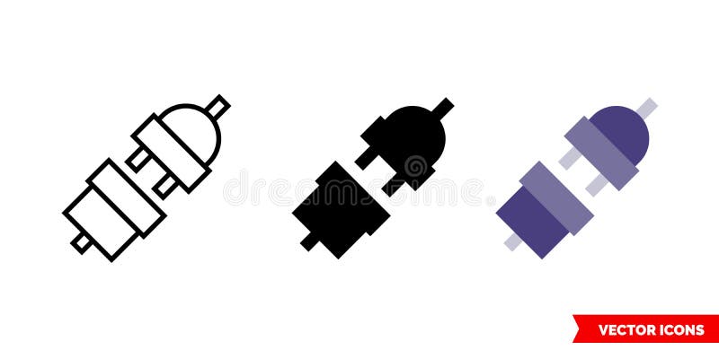 Disconnected Icon of 3 Types Color, Black and White, Outline. Isolated ...