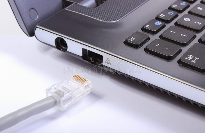 Disconnected Internet Cable and Laptop Stock Image - Image of ethernet ...