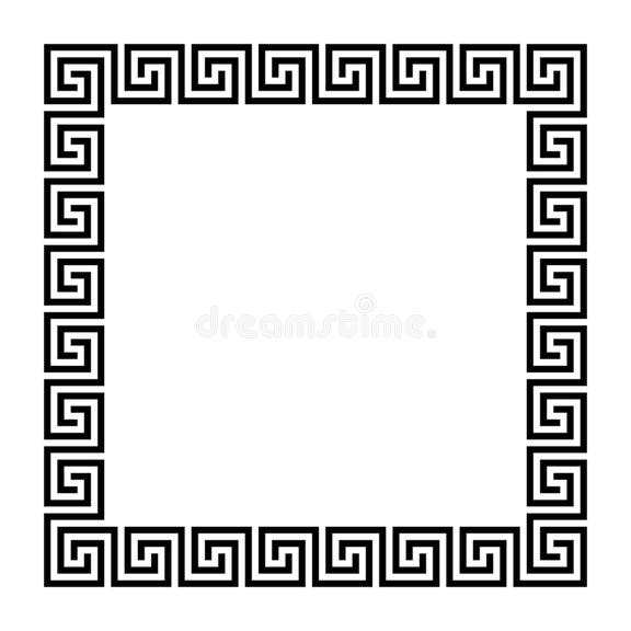 Disconnected Meander, Square Frame Stock Vector - Illustration of retro ...