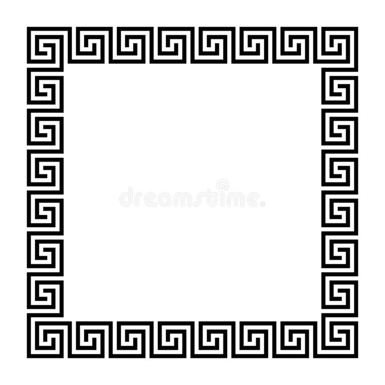 Disconnected Meander, Square Frame Stock Vector - Illustration of retro ...