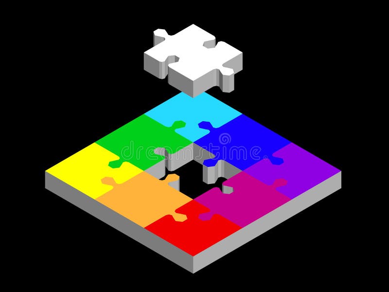 Disconnected puzzle pieces stock vector. Illustration of game - 35877954