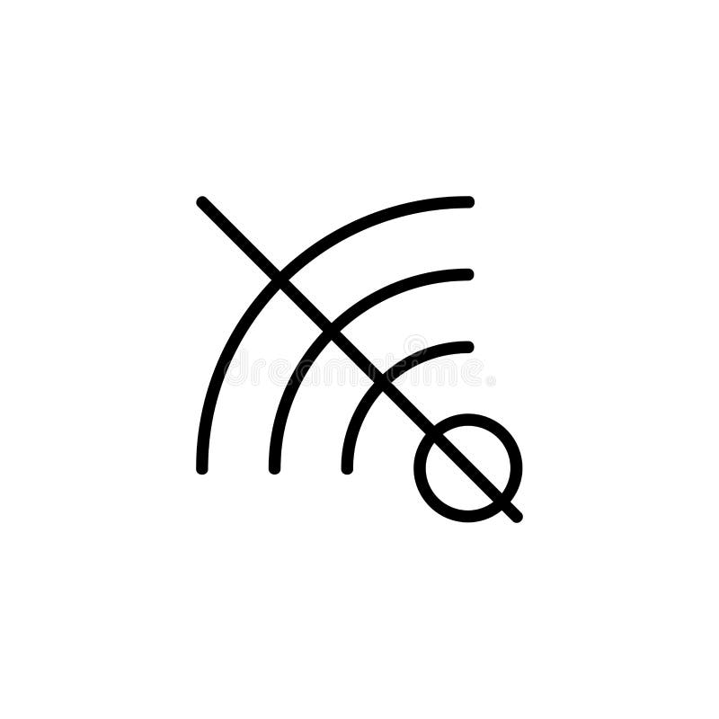 Disconnected Wifi Technology Monoline Symbol Icon Logo for Graphic ...