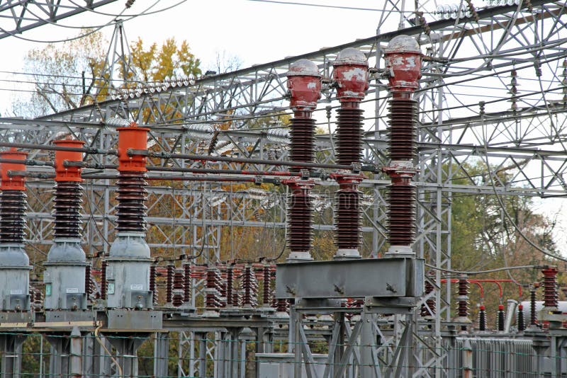Disconnectors Electrical Current Large Power Station Stock Photos ...
