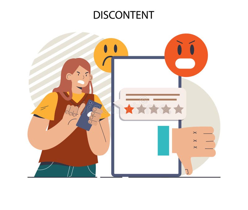 Discontent Concept. Dissatisfaction of Product or Service, Negative ...